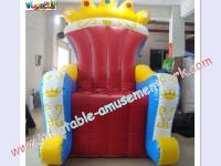 China Colorful Advertising Inflatable King Throne Chair 2.8m Outdoor PVC Custom Logo for sale