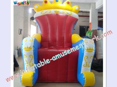 China Colorful Advertising Inflatable King Throne Chair 2.8m Outdoor PVC Custom Logo for sale