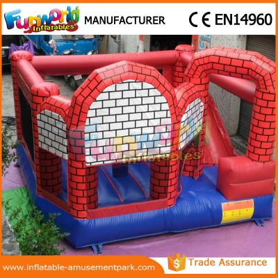 China 0.55mm PVC Tarpaulin Inflatable Jumping Castle 4m x 4m with Slide for Commercial Use for sale