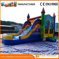 China 8m x 4m Frozen Inflatable Combo Slide with Pool - Commercial Grade 0.55mm PVC Bouncer Castle for sale