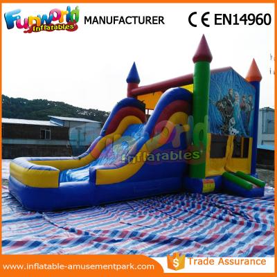 China 8m x 4m Frozen Inflatable Combo Slide with Pool - Commercial Grade 0.55mm PVC Bouncer Castle for sale