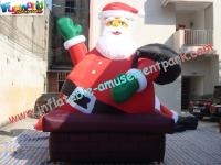 China Giant Inflatable Christmas Decorations Santa Claus For Outdoor for sale
