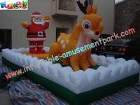 China Commercial Inflatable Christmas Santa with Deer 6x3x2.5m Outdoor Decor for sale
