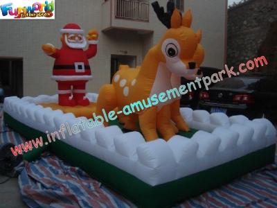 China Commercial Inflatable Christmas Santa with Deer 6x3x2.5m Outdoor Decor for sale