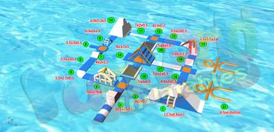 China Customizable Tarpaulin Inflatable Water Park with 700W Air Pump - 0.9mm PVC Material, 270kg Weight for sale