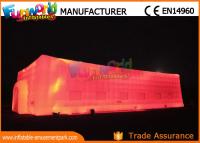 China Large Outdoor LED Inflatable Cube Tent for Wedding / Camping for sale