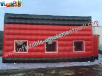 China Red Durable Inflatable Party Tent PVC Coated Nylon With Cube Design for sale