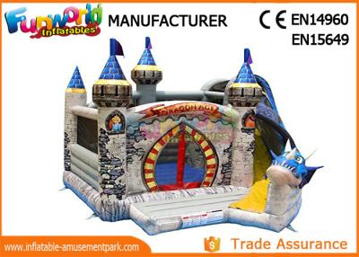 China 0.55mm PVC Tarpaulin Dragon Inflatable Bouncer Castle with Slide 18 OZ Fire Retardant for sale