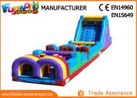 China 0.55mm PVC Tarpaulin Inflatable Obstacle Course with Climbing Wall and Slide for sale
