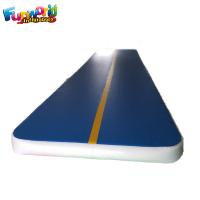 China Custom-Made Outdoor Inflatable Air Track Gymnastics Blue And White for sale