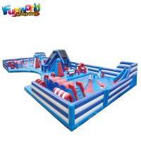 China Blue and White PVC Inflatable Bounce House for Children CE ROHS Certified 0.55mm for sale