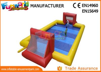 China 0.55mm PVC Tarpaulin Inflatable Soccer Field Fire Retardant Custom Size for sale
