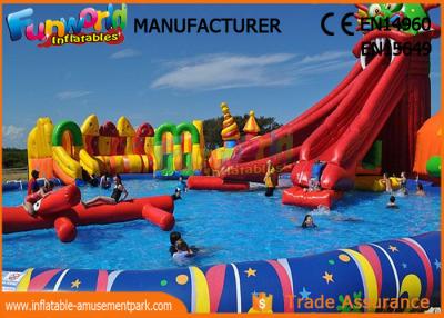 China 0.9mm PVC Tarpaulin Inflatable Commercial Water Park With Slide Custom Size for sale