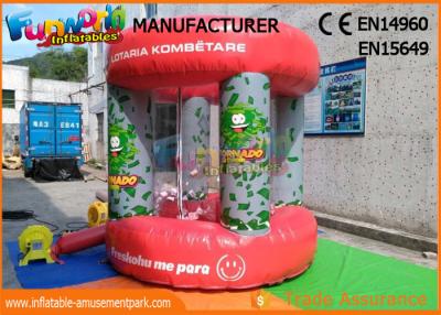 China Red PVC Tarpaulin Inflatable Money Booth Cash Machine for Advertising Games 1 Year Warranty for sale