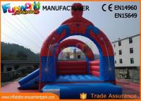 China Commercial Giant Inflatable Bounce House 0.55mm PVC Red Blue Custom Size for sale