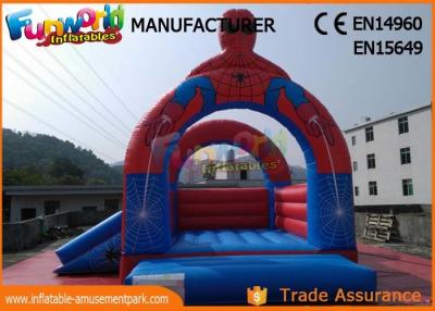 China Commercial Giant Inflatable Bounce House 0.55mm PVC Red Blue Custom Size for sale