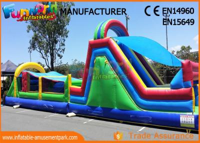 China Kids Inflatable Obstacle Course Bounce House 0.55mm PVC Fire Retardant Waterproof Custom Size for sale
