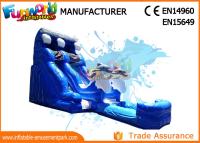 China Commercial Inflatable Water Slide 9m x 4m x 7m Blue PVC Tarpaulin for Kids and Adults for sale