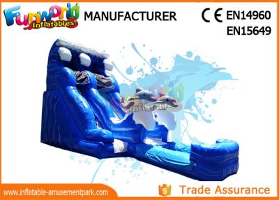 China Commercial Inflatable Water Slide 9m x 4m x 7m Blue PVC Tarpaulin for Kids and Adults for sale