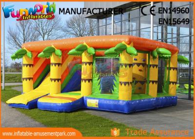 China Indoor Inflatable Bouncy Castle with Climbing Wall and Slide 6.8x7.2m for sale