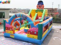 China Beautiful Clown Inflatable Bouncy Slide Waterproof With CE / EN14960 for sale