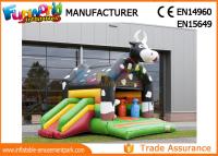 China Commercial Inflatable Cow Bouncer Slide 4x4m 0.55mm PVC Tarpaulin Bouncy Castle for sale