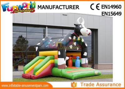 China Commercial Inflatable Cow Bouncer Slide 4x4m 0.55mm PVC Tarpaulin Bouncy Castle for sale