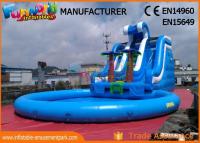 China Customizable Giant Blue Inflatable Water Slide 220V 110V for Amusement Park for sale