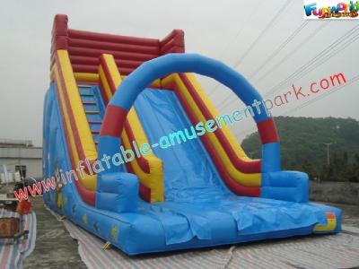 China 9m Commercial Inflatable Slide PVC Tarpaulin Bouncer Games 0.55mm Fire Retardant for sale