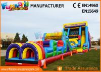 China Commercial Inflatable Obstacle Course Slide 0.55mm PVC Tarpaulin 1000D Waterproof Fire Retardant for sale