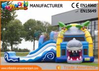 China Multiplay Shark Inflatable Bounce House 12 Person Blow Up Water Slide 0.55mm PVC for sale