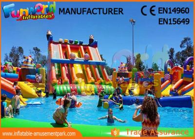 China Commercial Inflatable Water Park Slide with Pool - 0.55mm+0.9mm PVC Material, 1 Year Warranty, CE Certified for sale