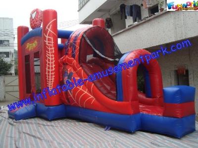 China Commercial Spiderman Inflatable Bouncy Slide , Kid Inflatable Combo Slide for sale