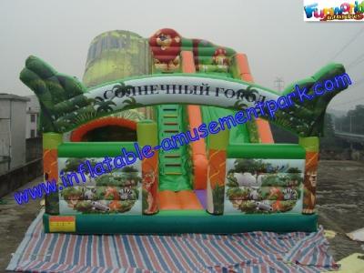 China Commercial Waterproof Inflatable Slide 11m x 7m for Children Jungle Theme Bounce Rental for sale