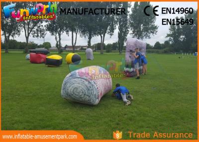 China Military Inflatable Paintball Bunkers 0.55mm PVC Tarpaulin Custom Size Laser Tag Air Barriers for sale
