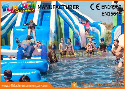 China Large Inflatable Water Slide with Swimming Pool 0.9mm PVC Tarpaulin Custom Size for sale