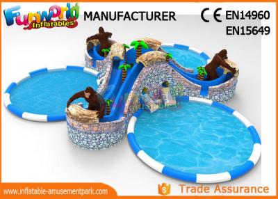 China Gorilla Water Wonderland Inflatable Water Theme Park with 0.9mm PVC Tarpaulin and 10 Activities - Custom Sizes Available for sale