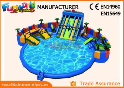 China Ocean World Giant Inflatable Water Park 0.9mm PVC Tarpaulin Custom Logo for sale