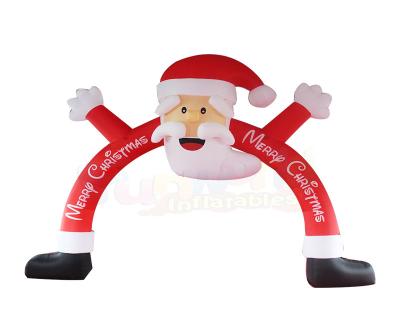 China Funworld 86x36x96 Inch Santa Claus Inflatable Christmas Arch Outdoor Decoration with CE Certification for sale