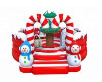 China Round Christmas Inflatable Play Park Candy House Moon Bounce Playground for sale