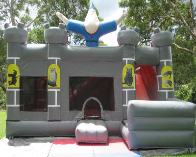 China Commercial Wizard Combo Slide Inflatable Bouncy Castle 5x5x4m CE Certified for sale