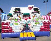 China Inflatable Party Combo Jumping Castle Snowman Archway Christmas Moonwalk for sale