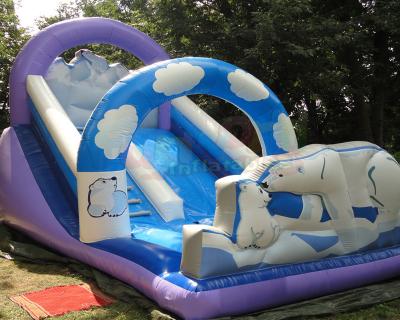 China Polar Bear Inflatable Bouncy Castle With Slide Fully Digital Printing for sale