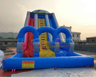 China 0.55mm PVC Outdoor Inflatable Water Slide 12m x 5m x 8m Commercial Grade for sale