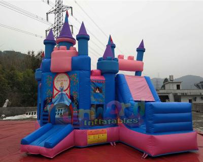 China Princess Inflatable Bounce House with Slide Moonwalk 0.55mm PVC Commercial Grade for sale