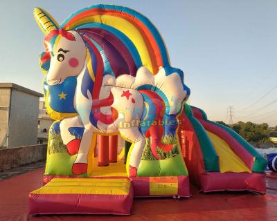 China Kids Unicorn Inflatable Bouncer 5x5x4.5m PVC Jumping Castle with Blower for sale