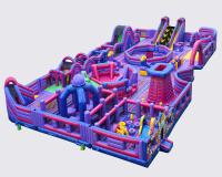 China 30x37m Giant Inflatable Obstacle Course with 0.55mm PVC Material - Customizable Amusement Park for sale