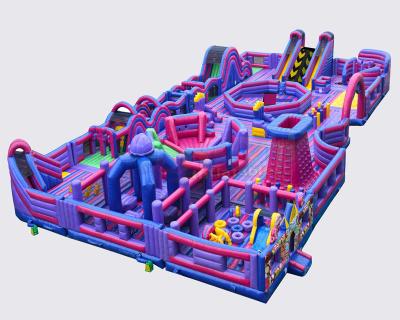 China 30x37m Giant Inflatable Obstacle Course with 0.55mm PVC Material - Customizable Amusement Park for sale