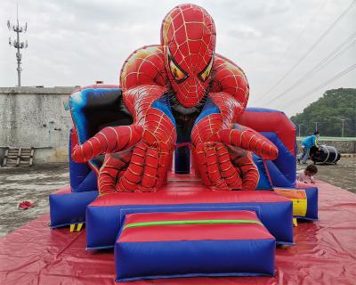 China Commercial Spiderman Inflatable Bouncy Castle Slide - 4x4x2.8 Meter Size with 0.55mm Commercial PVC Material for sale