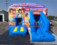 China LEGO Inflatable Bouncy Castle with Slide for Girls 4.5x3.6x2.7m Commercial Grade PVC for sale